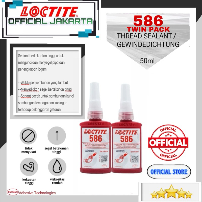 Jual LOCTITE 586 Thread Sealant 50ml Twin Pack Lem Loctite 586 50ml ...