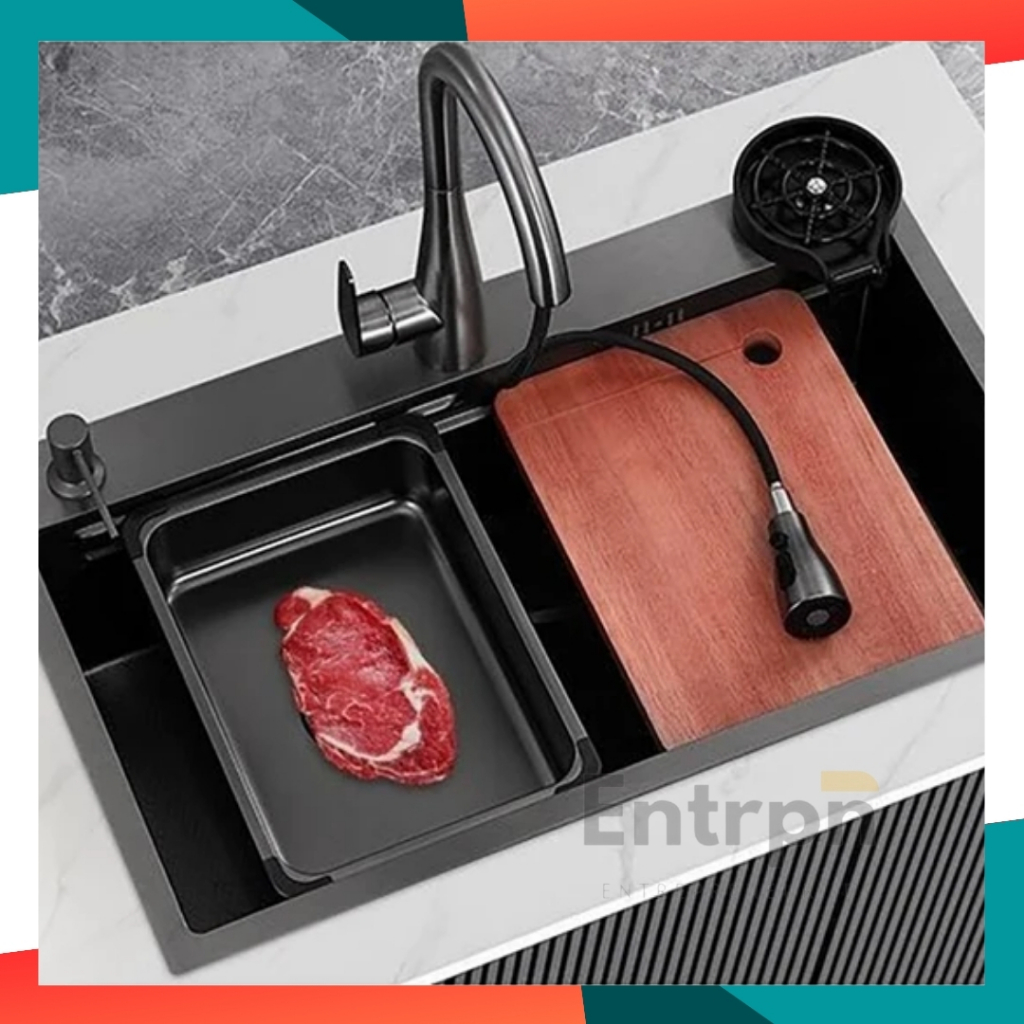 Jual Kitchen Sink Luxury Modern Stainless Steel Black SUS304 Ukuran ...