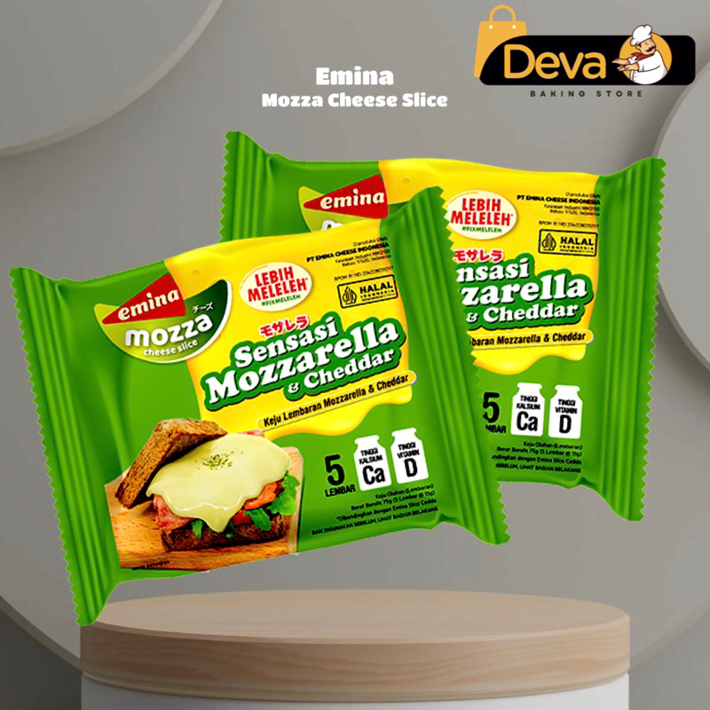 Jual Emina Mozza Cheese Slice - Keju Emina Mozza Slice 5s | Shopee ...