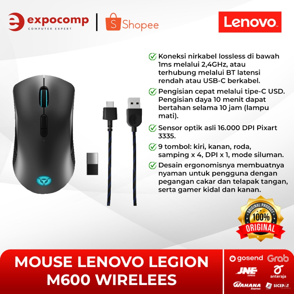 Jual MOUSE LENOVO LEGION M600 WIRELEES | Shopee Indonesia