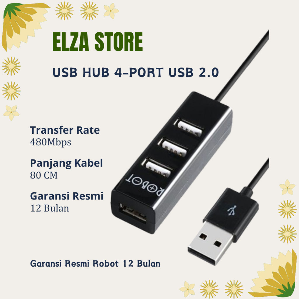 Jual ROBOT H140-80 4 Ports USB HUB 80cm Portable Multi Function ...