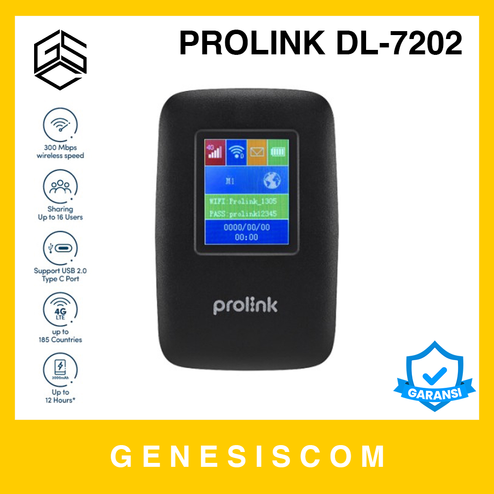 Jual Modem Wifi PROLINK DL-7202 Screen N300 4G LTE MIFI Portable ...