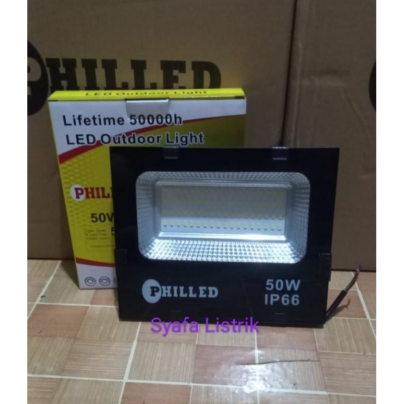 Jual Lampu Sorot LED Plood Light 50 Watt Putih IP66 PHILLED | Shopee ...