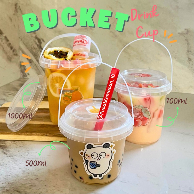 Jual BUCKET DRINK CUP PLASTIK / PAIL MINI / EMBER BUAH -THINWALL 500ML ...