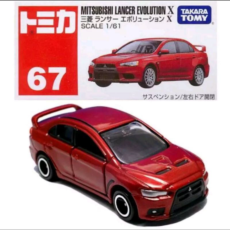 Jual TOMICA MITSUBISHI LANCER EVOLUTION X RED TAKARA TOMY #67 DIECAST ...