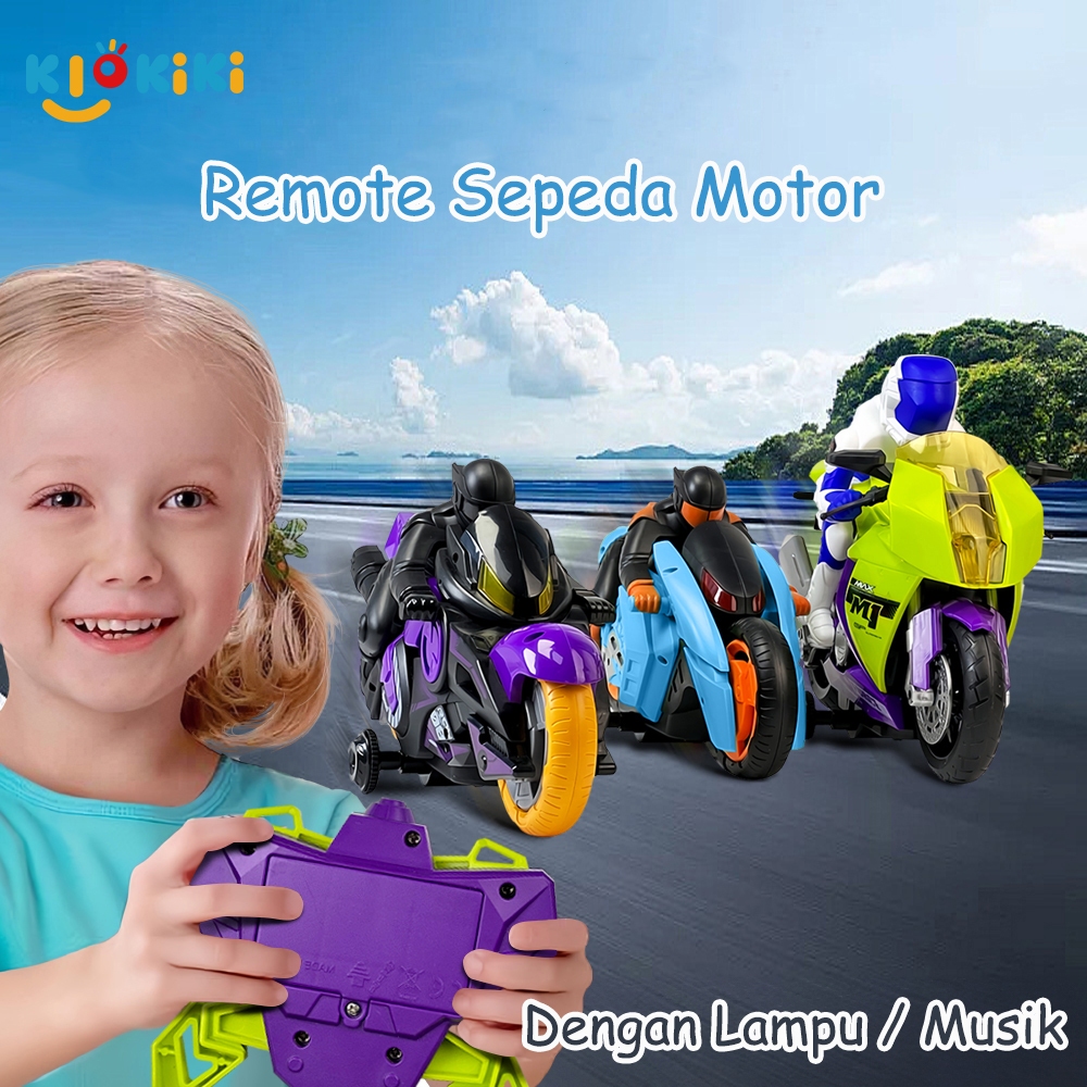 Jual KiKiTOY Remote Control Sepeda Motor Dengan Lampu / Musik RC Sepeda ...