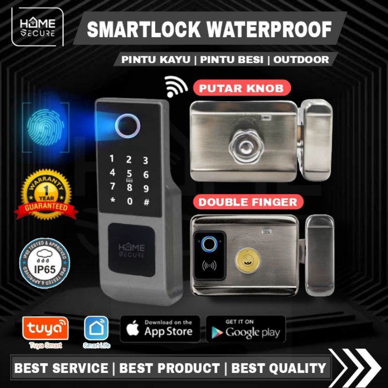 Jual Smart Door Lock Fingerprint Dual Sensor Waterproof untuk Pintu ...