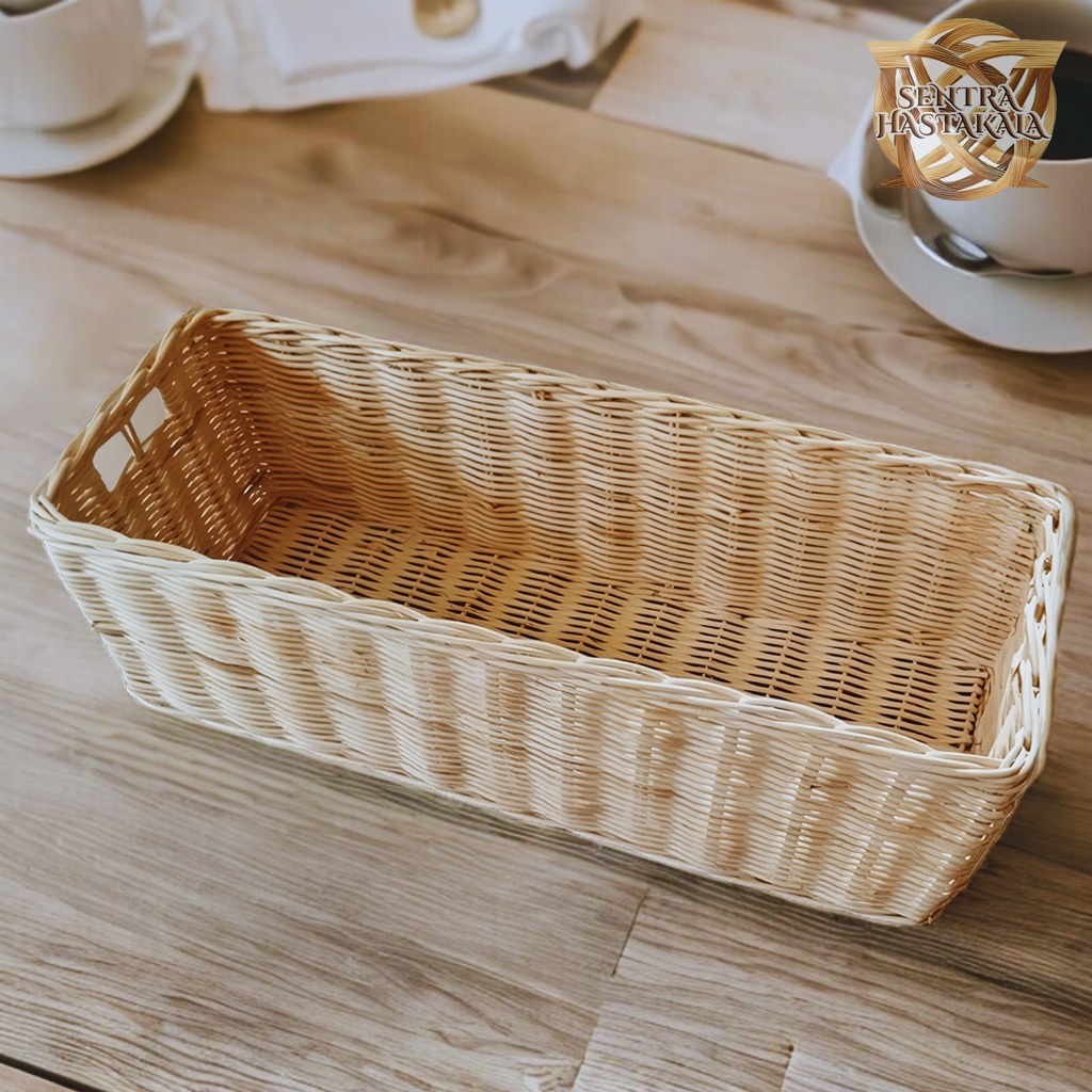 Jual Keranjang Rotan / Rattan, Balok / Persegi Panjang, Warna Natural ...