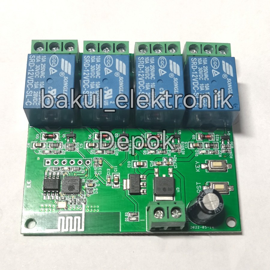 Jual ESP8266 & ESP-01 WIFI Relay DC 12V Module Four Channels | Shopee ...