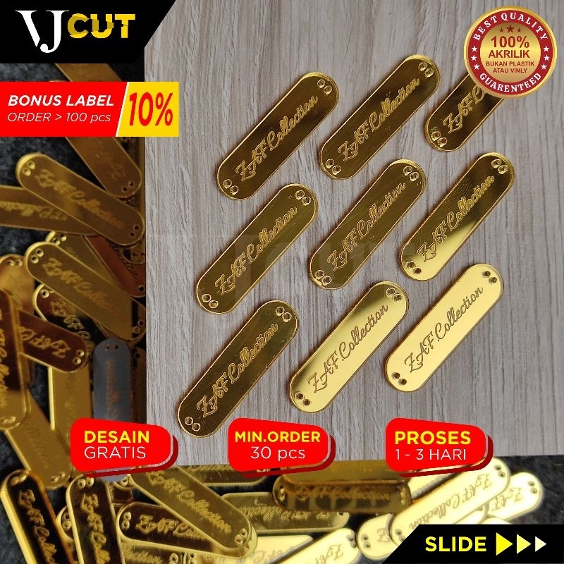 Jual LABEL AKRILIK CUSTOM | LABEL HIJAB BRANDING | COSTUM LABEL CUTTING ...