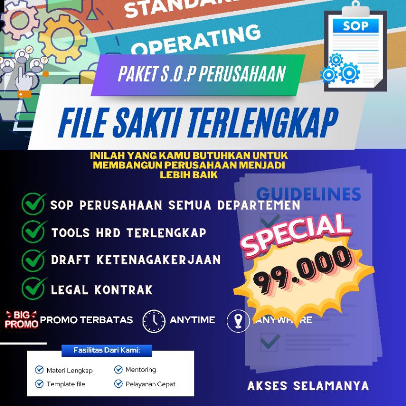 Jual TOOLS SOFT FILE PAKET SOP PERUSAHAAN TERLENGKAP | Shopee Indonesia
