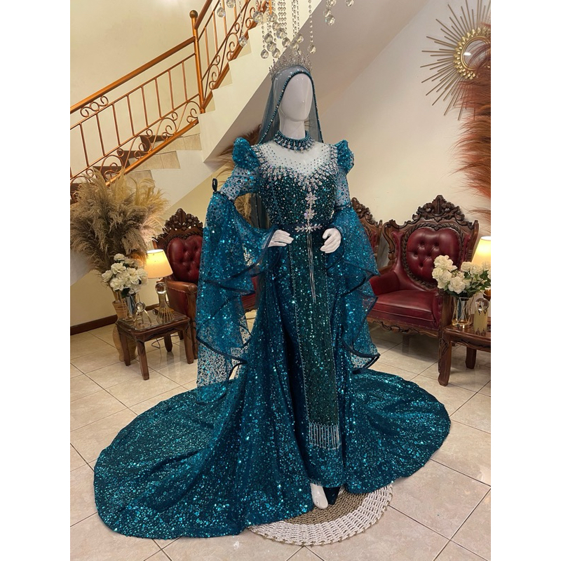 Jual Gaun Pengantin Slim Warna Emerald | Shopee Indonesia