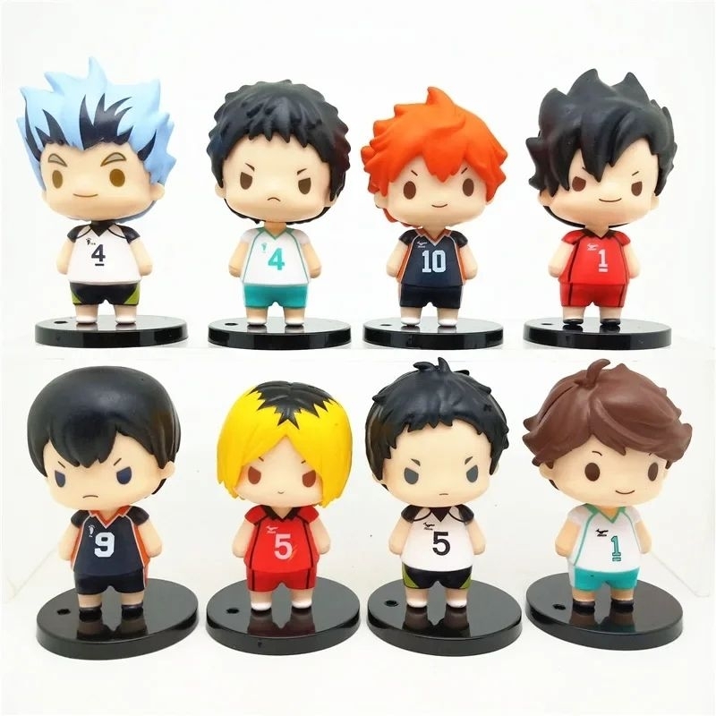 Jual Haikyuu Figure Action Set 8 Chibi Eyes Miniatur anime Volleyball ...