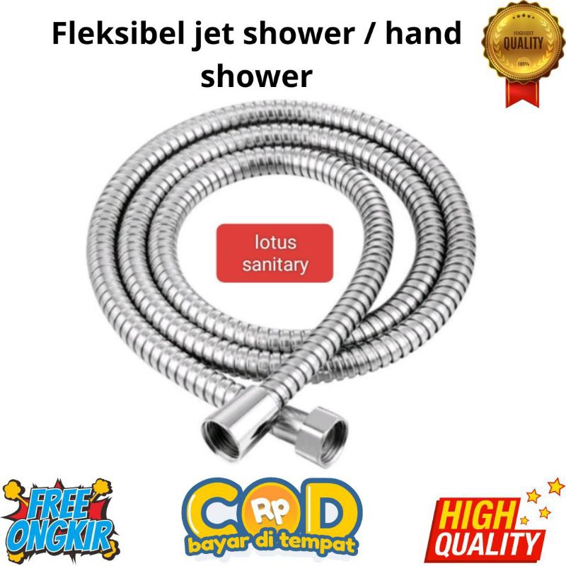 Jual selang fleksibel jet shower bidet / hand shower / selang stainless mandi kucuran 120cm / 1 ...