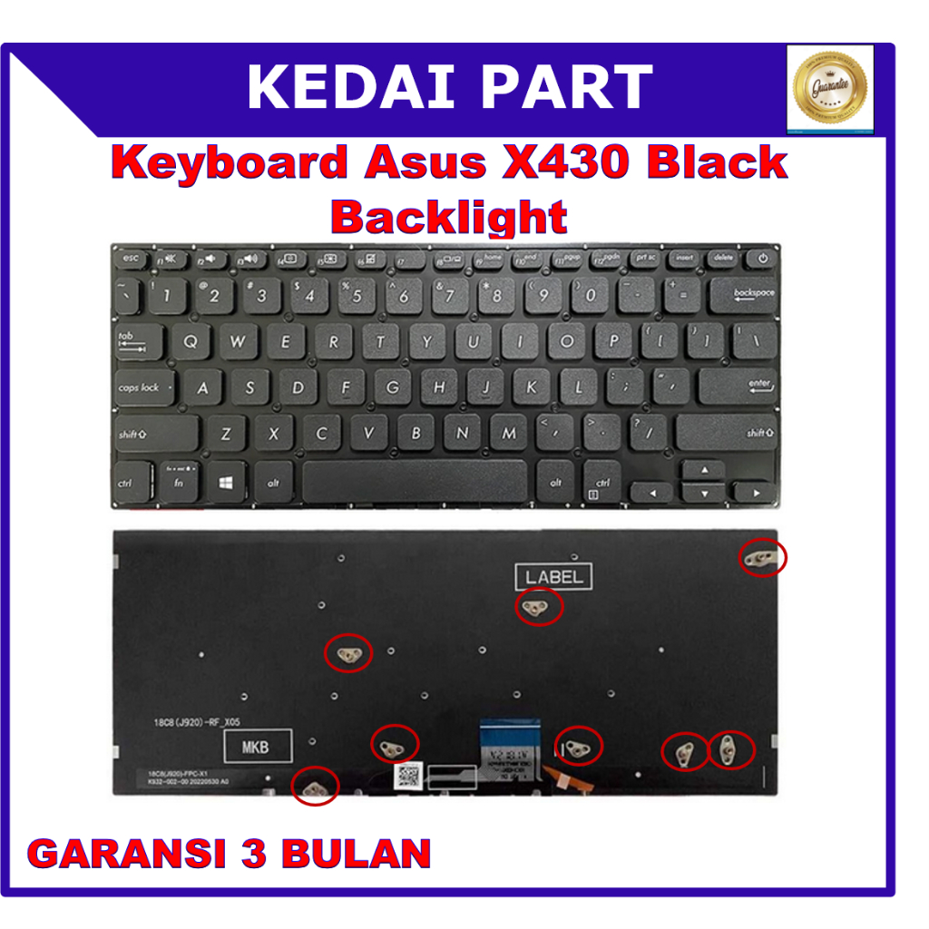 Jual Keyboard Asus VivoBook S14 X430 X430F X430FA X430FN X430U X430UA ...