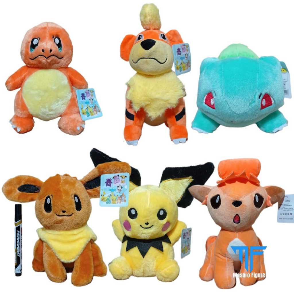 Jual Mainan Anak Boneka Karakter Pokemon Eevee Pikachu VulpixVulpix ...