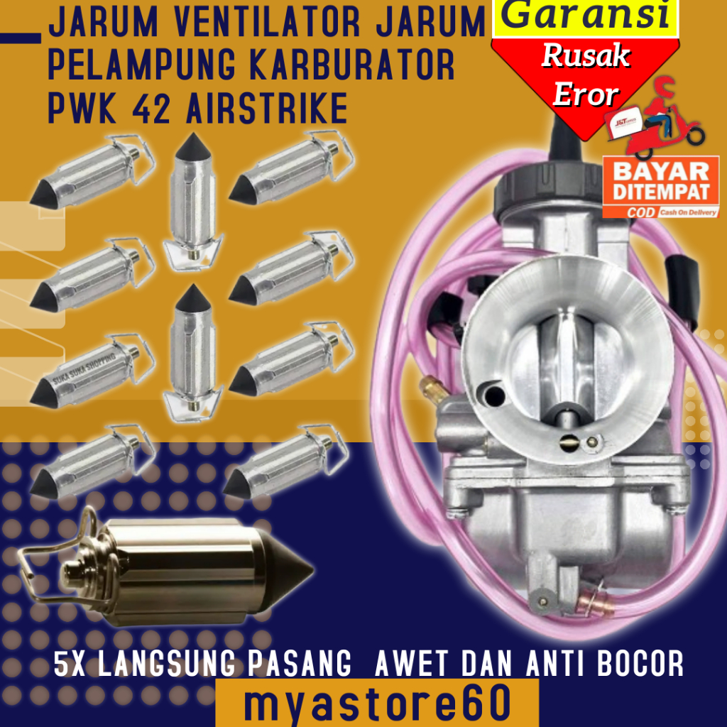 Jual Jarum Ventilator Pelampung Jarum Apung Pelampung Ventilator Karbu Karburator Keihin PWK 42 ...