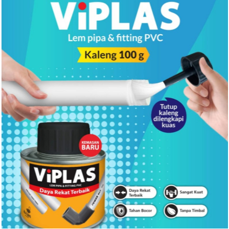 Jual LEM PIPA PVC VIPLAS BOTOL KECIL PLUS KUAS 100gr | Shopee Indonesia