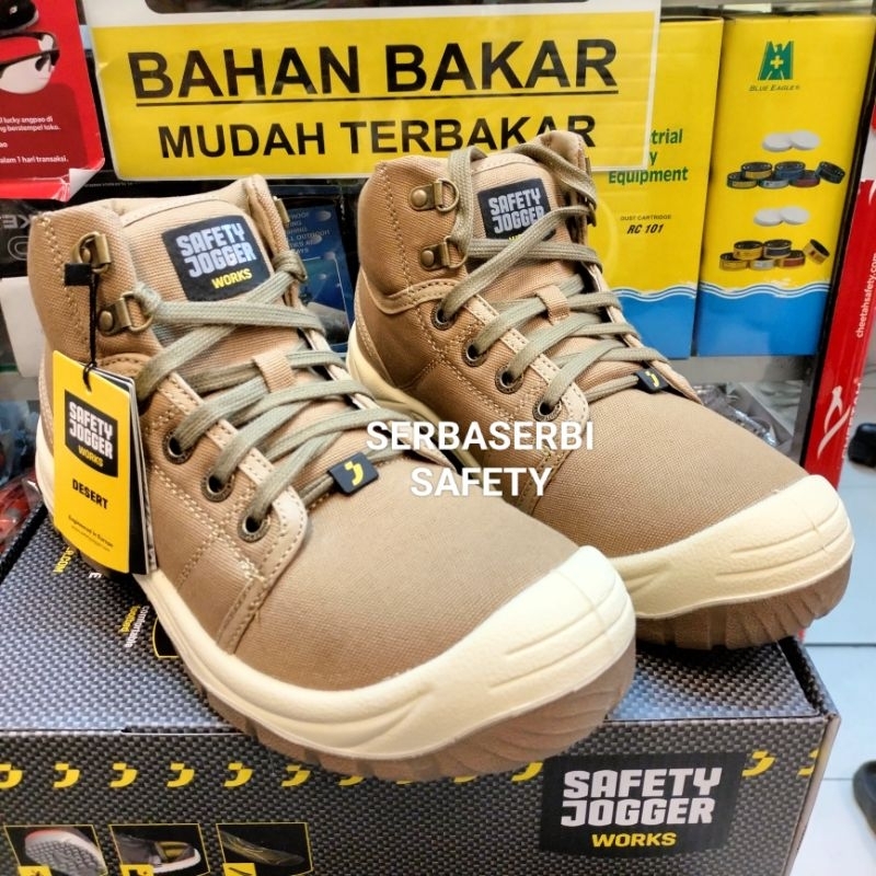 Jual Sepatu Safety Pria Sepatu Jogger Desert Cream Original Terbaru ...