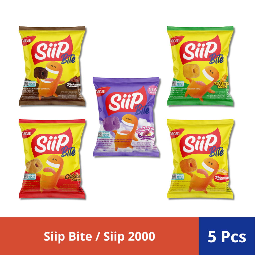 Jual Nabati SIIP Bite 2000 1 Bal x 5 Pcs (Keju, Cokelat, Jagung, Goguma ...