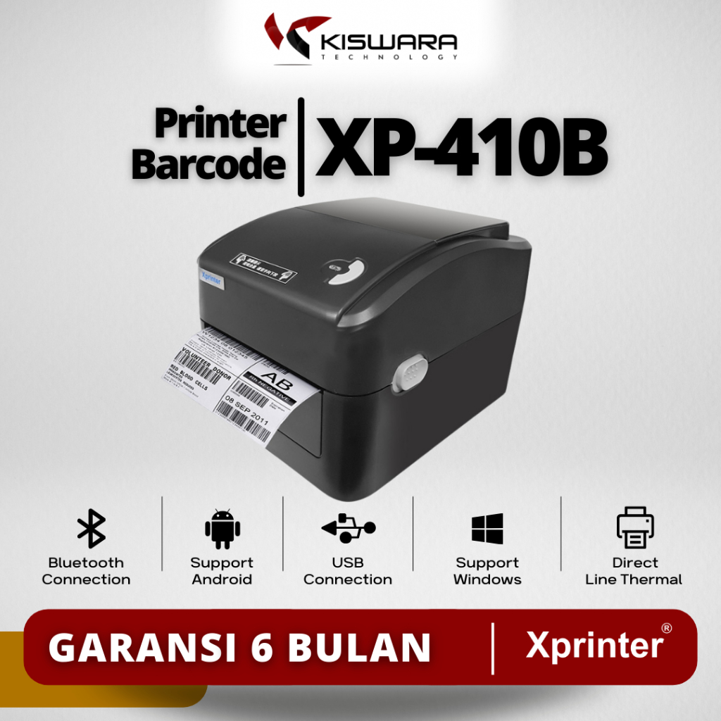 Jual Printer Stiker Barcode Thermal Xprinter XP-410B/XP-4601B USB ...