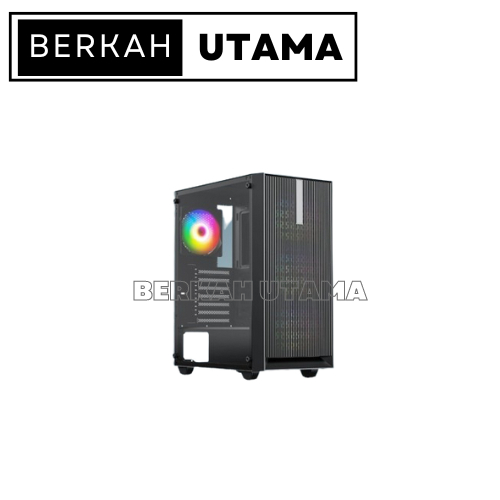 Jual CASING PC INFINITY ASCALON BLACK ATX GAMING CASE INCLUDE 3 FAN RGB ...