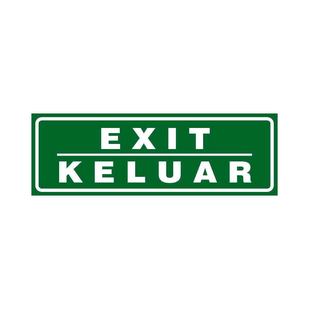 Jual STIKER VINYL PETUNJUK EXIT / KELUAR SIGN RAMBU K3 Uk. 30 x 10 CM ...