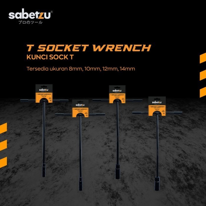 Jual SABETZU Kunci Sok Socket Shock Handle Konci T Hitam 8mm 10mm 12mm 14mm - Kunci T Kunci Ban ...