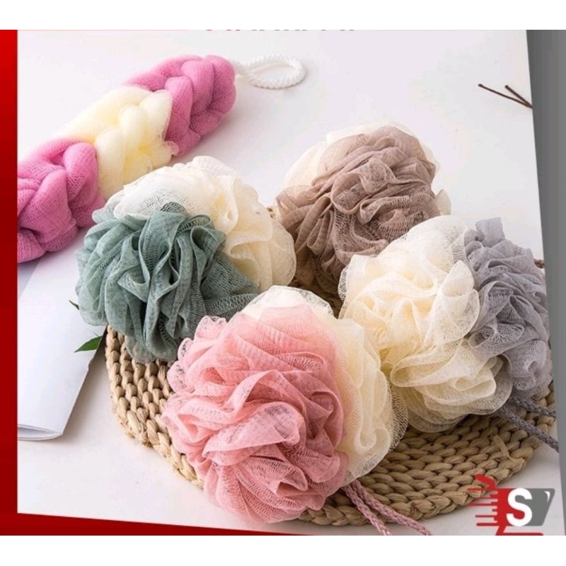 Jual Spons Mandi Jaring / Shower Puff / Sponge Sikat Badan Tebal ...