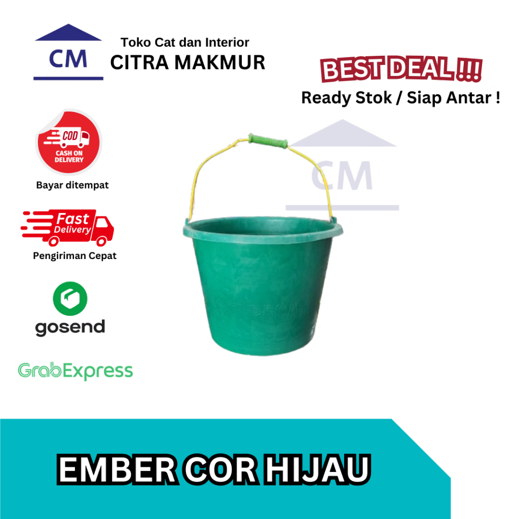 Jual Ember Cor Hijau (Ukuran BESAR) Merk TIGARODA Anti pecah - TEBAL ...