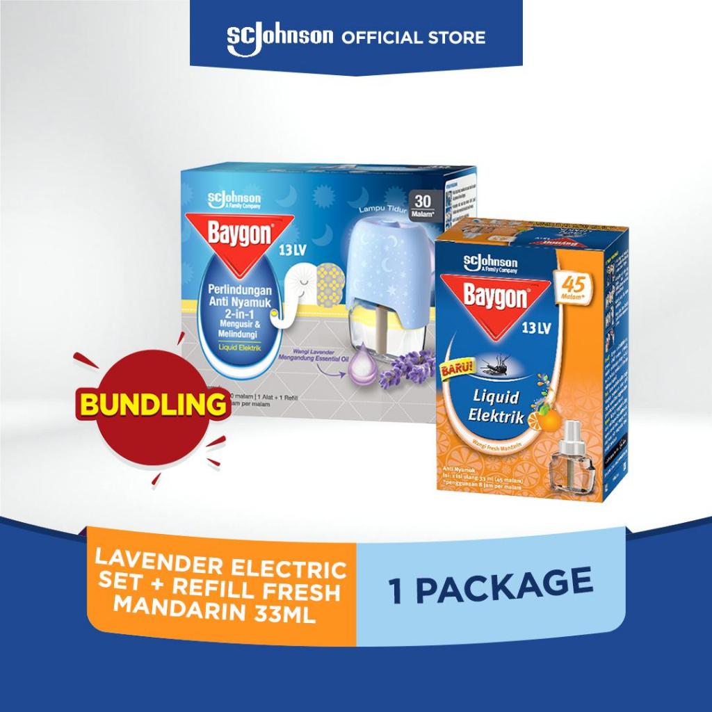 Jual Baygon Liquid Starter Lavender & Refill Fresh Mandarin 33ml | Shopee Indonesia
