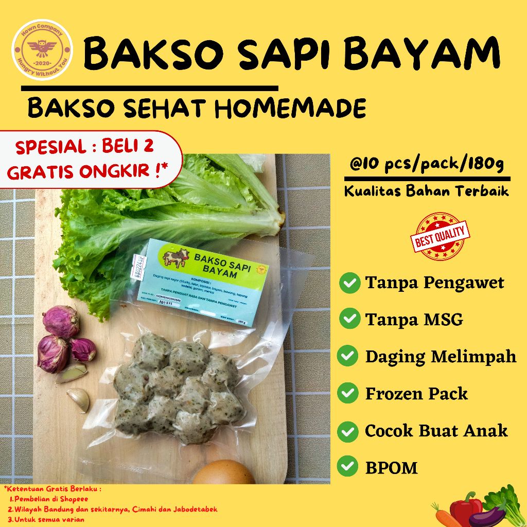 Jual Bakso Sehat Sapi Bayam: Lezat Tanpa MSG & Pengawet, Ideal untuk ...