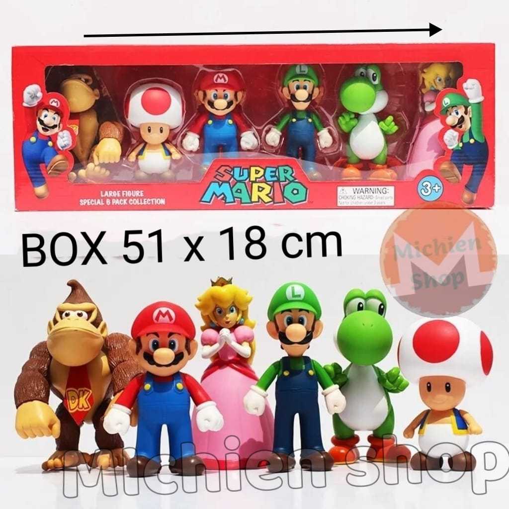 Jual ACTION FIGURE SUPER MARIO BROS SET 12 / 18 PCS MAINAN TOPPER CAKE ...