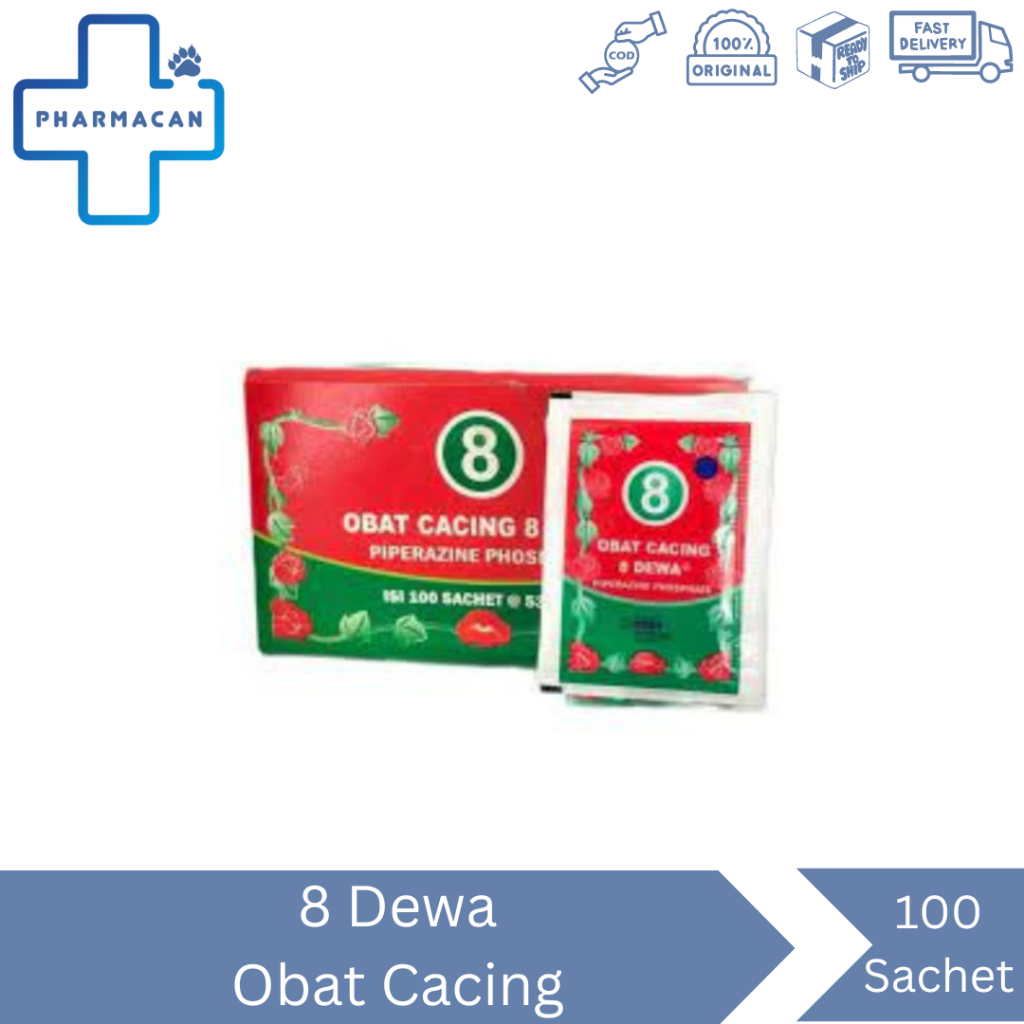 Jual 8 Dewa Obat Cacing - Obat Cacing 8 Dewa | 1 Box isi 100 sachet ...