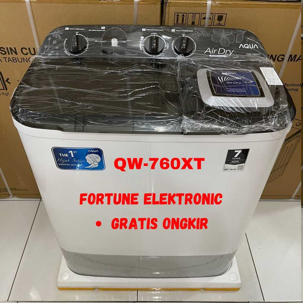 Jual Mesin Cuci AQUA 2 Tabung QW-760XT 7Kg Hijab Series | Shopee Indonesia