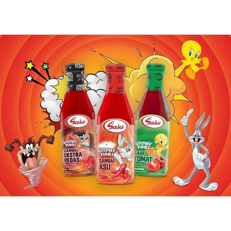 Jual SASA SAMBAL LOONEY TUNES KEMASAN BOTOL 340 ML | Shopee Indonesia