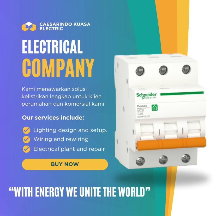 Jual MCB 25A SCHNEIDER NEW DOMAE DOMF01325 25AMPERE 3PHASE 6KA 25AMPER 3PAS 3P 3POLE SNEIDER ...