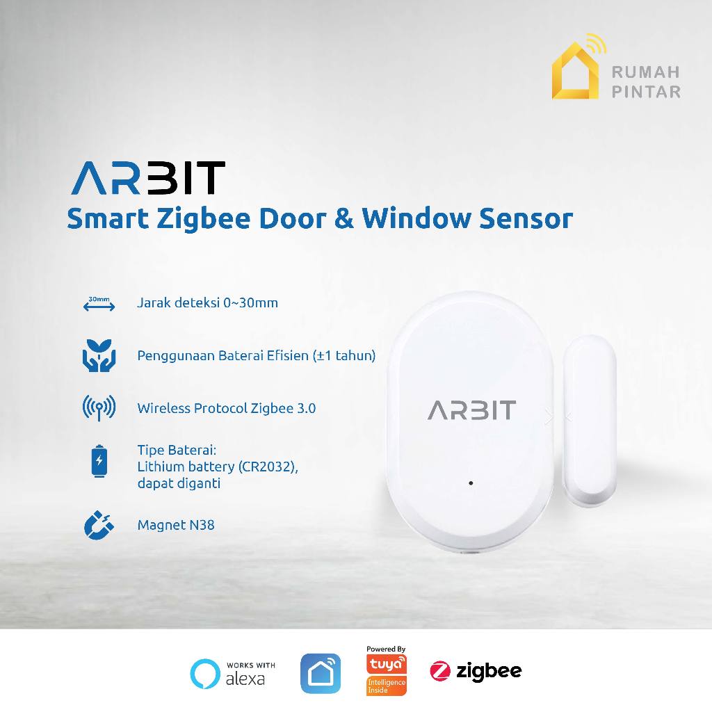 Jual ARBIT Zigbee Door/Window Sensor Security Pintu Pintar Smart Home ...