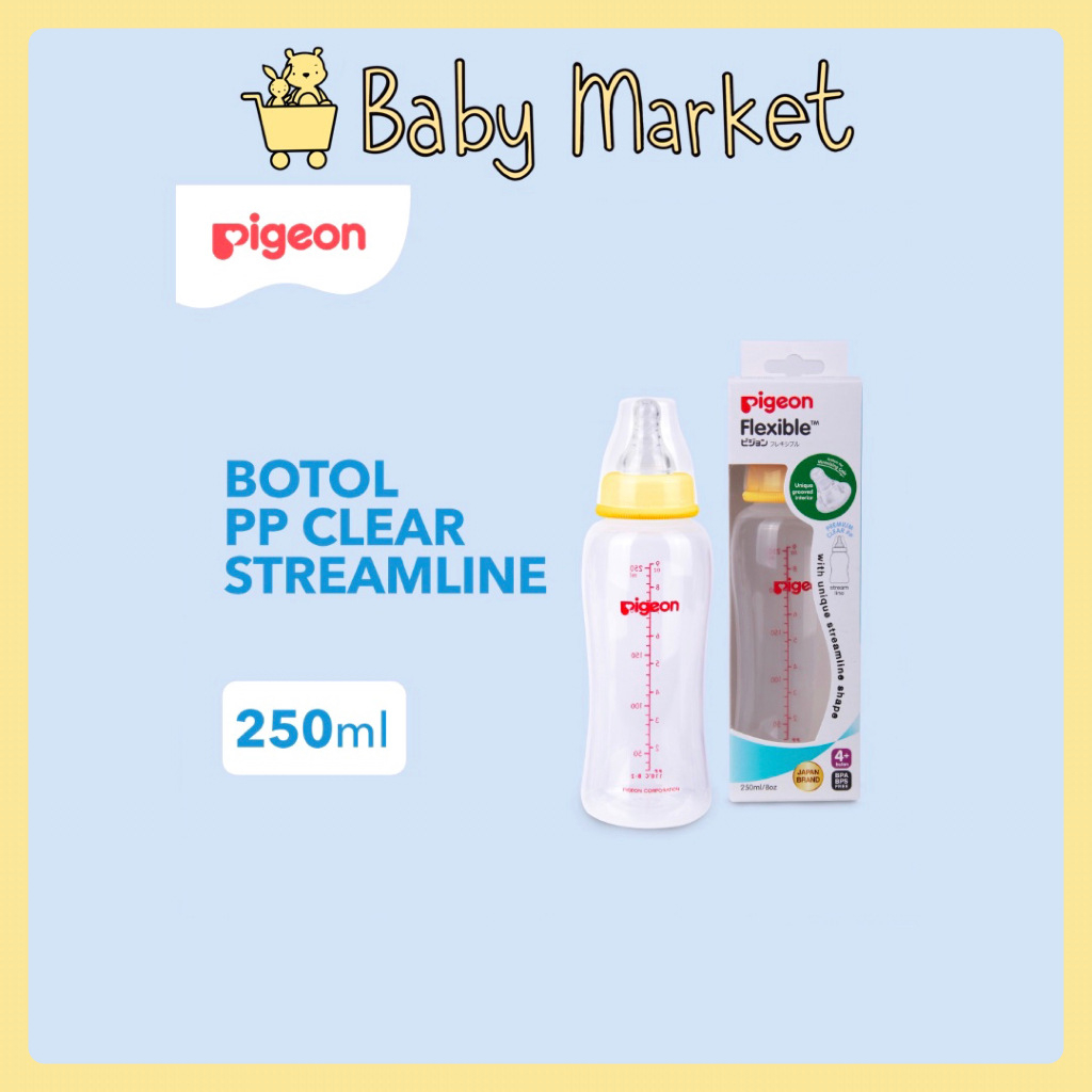 Jual PIGEON Botol PP Clear Streamline 250Ml | Botol Susu Bayi | Shopee ...