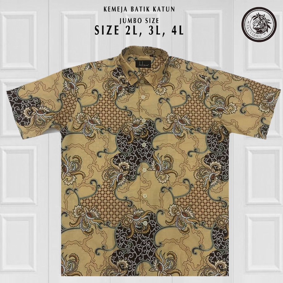 Jual KJ02159 DARKMAN Kemeja Batik JUMBO Lengan Pendek (SIZE 2L,3L,4L) | Shopee Indonesia