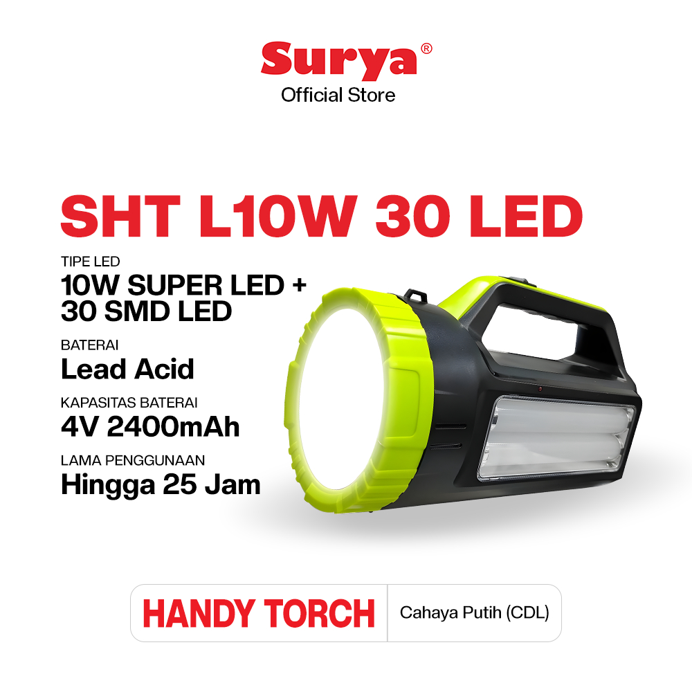 Jual Surya Lampu Senter Besar SHT L10W 30LED + Led Emergency ...