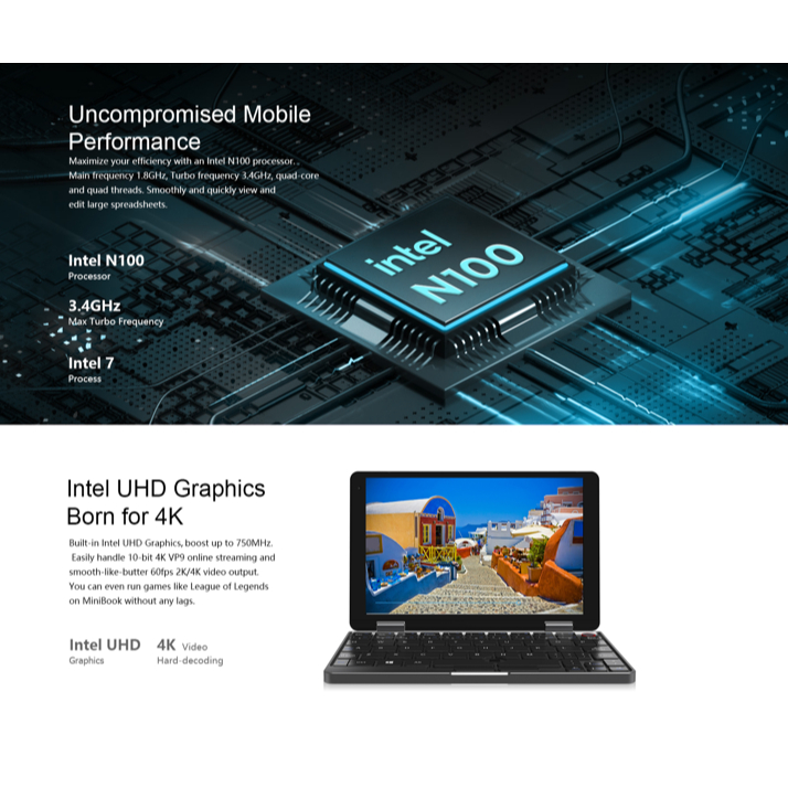 Jual Chuwi MiniBook 2024 Intel 12th Gen N100 16/512GB SSD 8" Mini Yoga ...