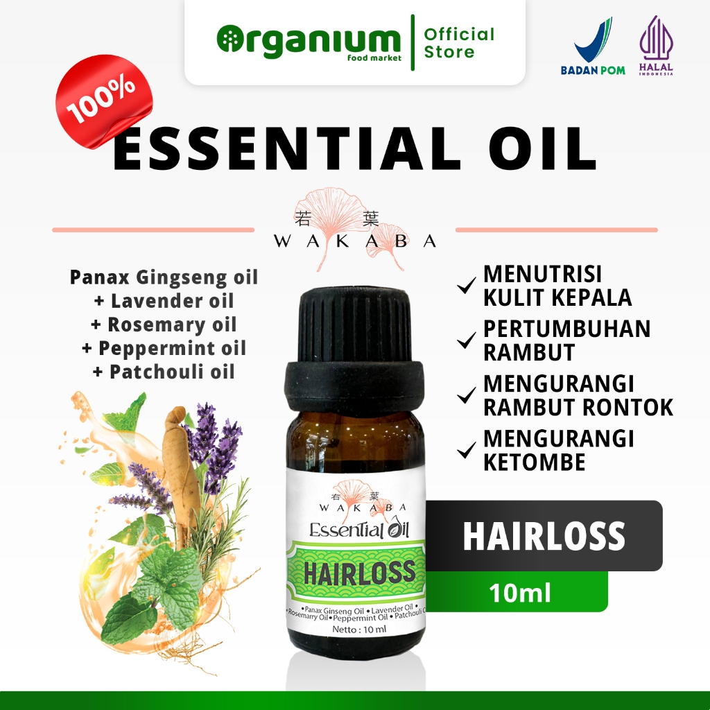 Jual Essential Oil Hairlos WAKABA Minyak Esensial Rambut Rontok - 10ML ...