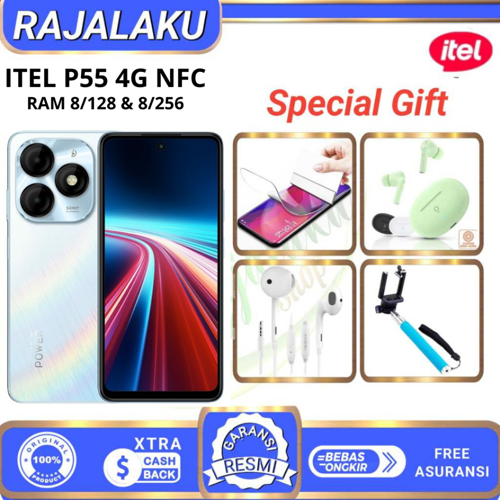 Jual ITEL P55 4G NFC & P65 4G NFC RAM 8/128GB 8/256GB GARANSI RESMI INDONESIA | Shopee Indonesia