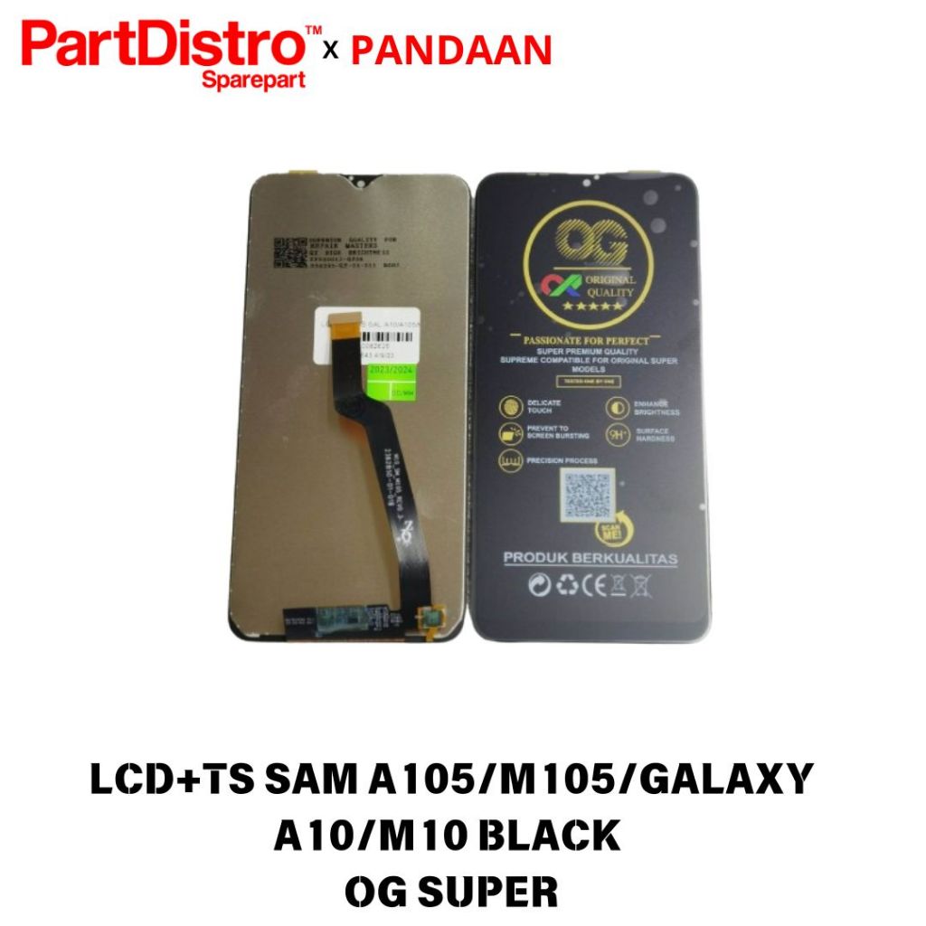 Jual LCD+TS SAM A105/M105/GALAXY A10/M10 BLACK OG SUPER | Shopee Indonesia
