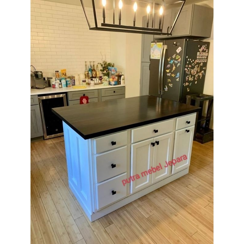 Jual meja dapur modern kayu jati cat Duco custom ukuran 120x60x90 ...