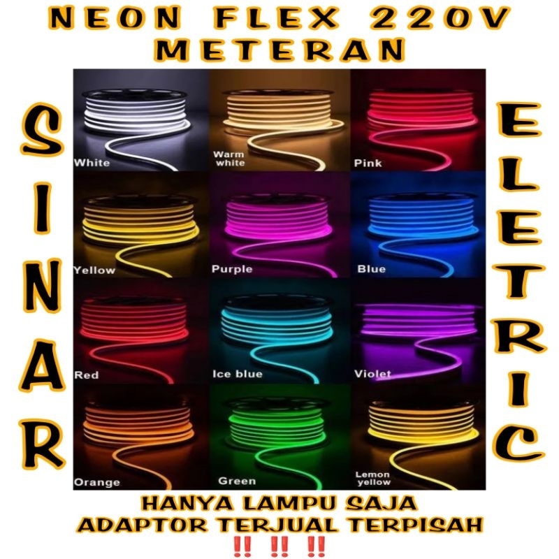 Jual LAMPU LED NEON FLEX BODY BESAR (TUSUK) JARUM 220V, OUTDOOR/INDOOR ...