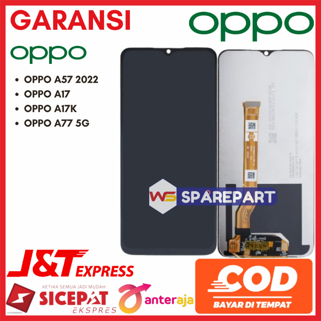 Jual LCD OPPO A57 2022 / A17 / A18 / A17K / A77 5G - ORIGINAL FULLSET ...