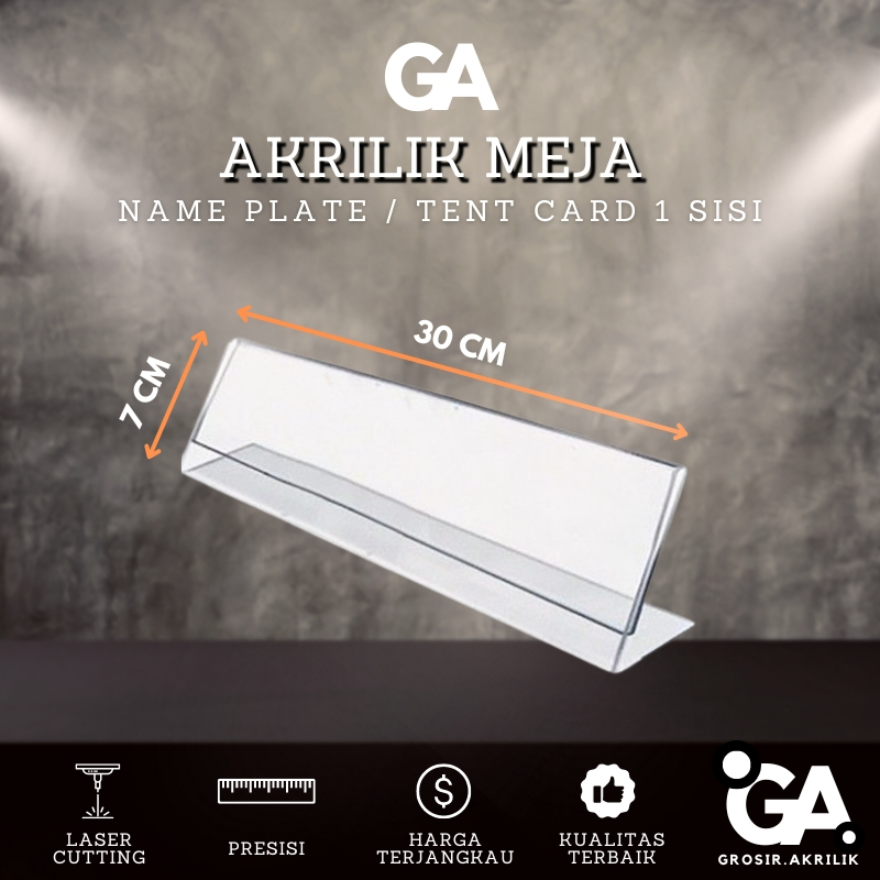 Jual Akrilik Meja / Tent Card / Kartu Nama / Name Plate 1 sisi 7x30 cm ...