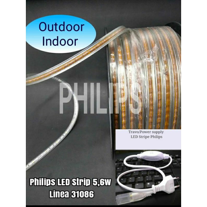 Jual PHILIPS led strip selang 6,6 watt Philips + travo indoor outdoor ...